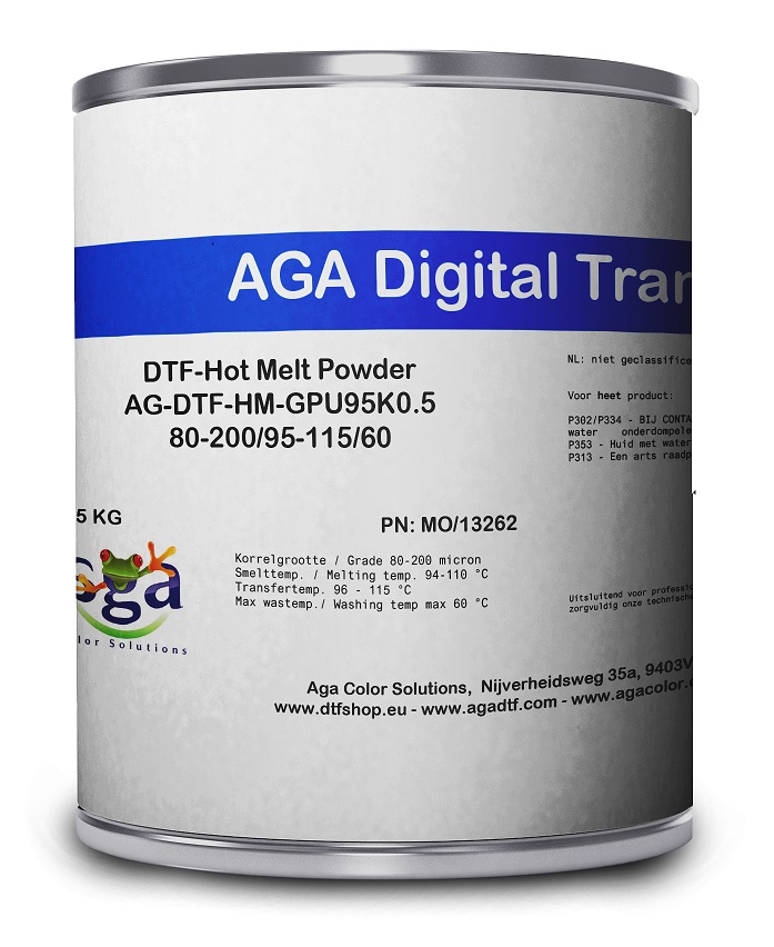DTF Hot Melt Powder GPU95 80-200µ | AGA Digital Transfer Factory
